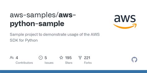 GitHub Aws Samples Aws Python Sample Sample Project To Demonstrate Usage Of The AWS SDK For