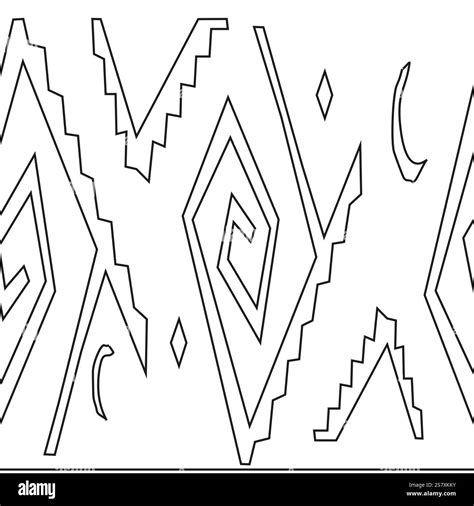 African Tribal Pattern Ethnic Linear Shapes Black Geometric Design Cultural Vector Elements