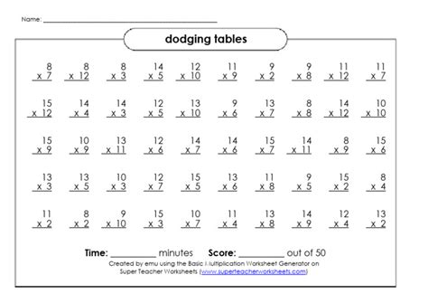 Dodging Tables 8 To 15 Pdf