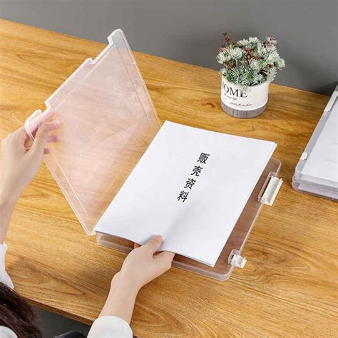 Clear A4 File Box Stackable Portable Project Case Desk File