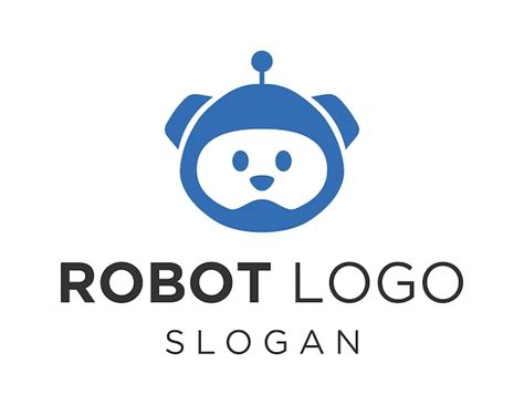 흰색 배경에 로봇 로고 프리미엄 벡터