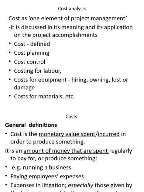 Cost Planning And Cost Control Pdf Cost Cost Accounting