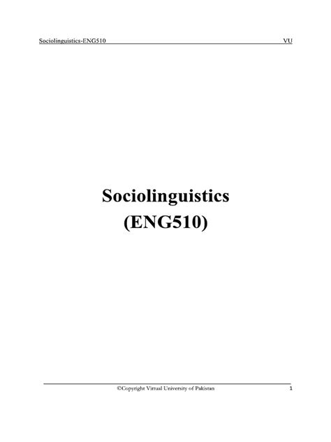 Sociolinguistic Pdf