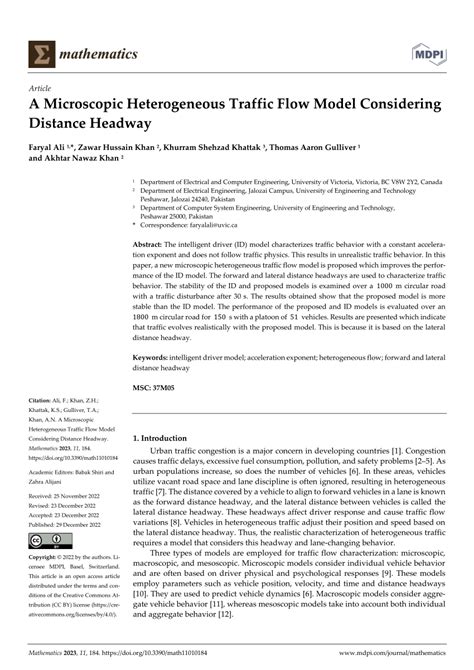 Pdf A Microscopic Heterogeneous Traffic Flow Model Considering