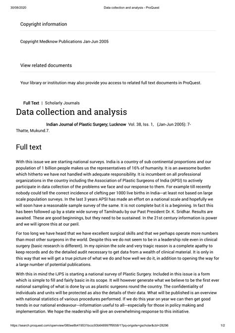 Pdf Data Collection And Analysis