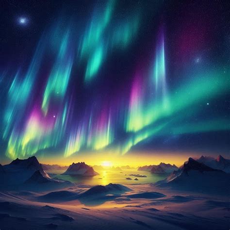 Natural Background Image Of The Reflection Of Aurora Borealis Colors In