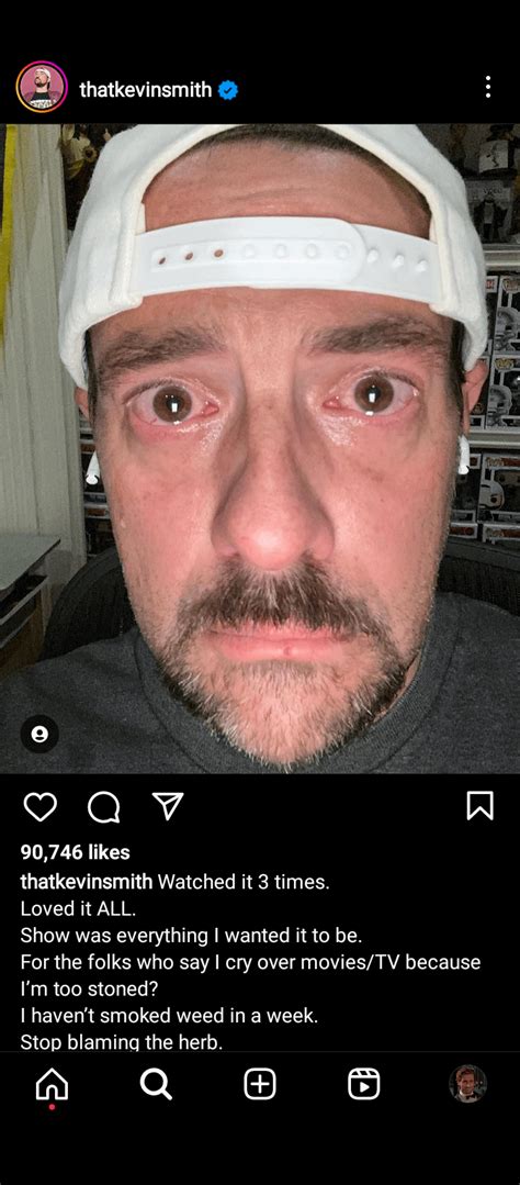 This Picture Of Kevin Smith Crying After Watching Wandavision 3 Times