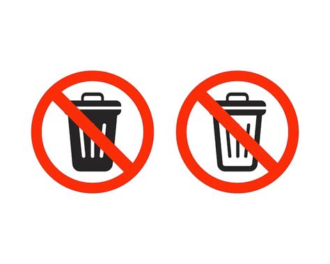 Premium Vector No Trash Bin Icon No Bin Icon Symbol