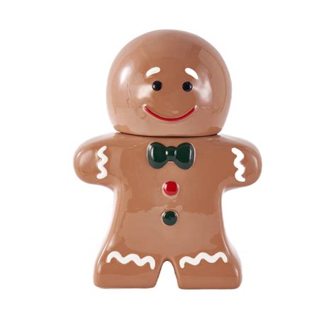Holiday Time Ceramics Gingerbread Man Cookie Jar Ceramic Cookie Jar