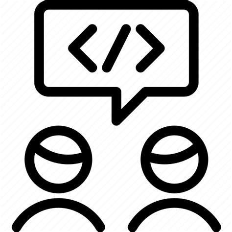 Angle Bracket Bubble Code Conversation Person Team Icon