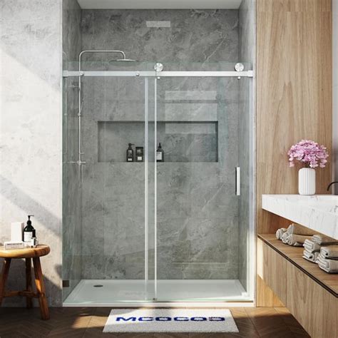 MCOCOD 60 In W X 76 In H Single Sliding Frameless Shower Door In