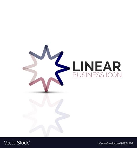 abstract flower or star linear thin line icon vector image