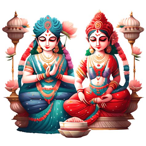 Lakshmi And Narayan Dressed · Creative Fabrica