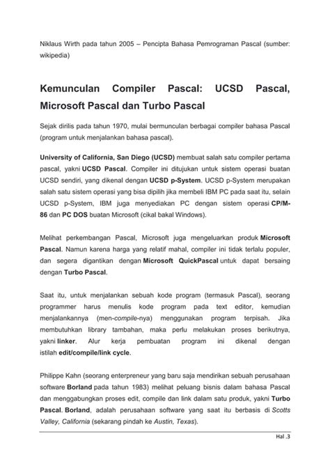 Part Sejarah Bahasa Pemrograman Pascal Pdf