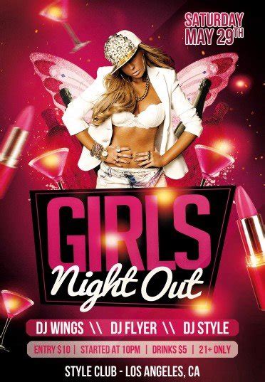 Girls Night Out Psd Flyer Template 8096 Styleflyers