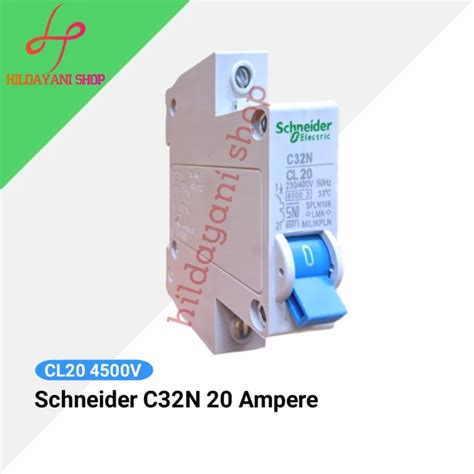 Mcb Schneider Cl20 20 Ampere 20a C32n Biru Spln Pln Anti Jeglek Pemutus