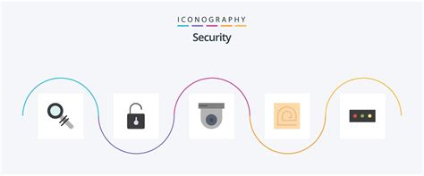 Security Flat 5 Icon Pack Including Security Reader Camera Password