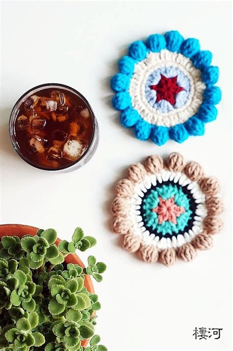 폼폼 티매트 뜨기 코바늘 티코스터 만들기 동영상 첨부 Flores De Ganchillo Ganchillo Tejidos