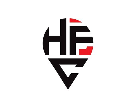 Premium Vector Hfc Letter Location Shape Logo Design