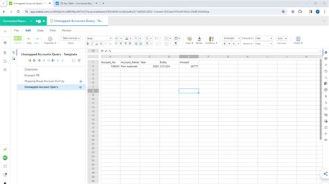 Unmapped Accounts Query Template By Citrin Cooperman Workiva Marketplace