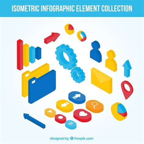 Premium Vector Useful Infographic Elements In Isometric Design
