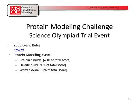 PPT Protein Modeling Challenge Science Olympiad Trial Event PowerPoint Presentation ID