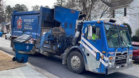 Republic Services Mack Leu Heil Multitask Garbage Truck Youtube