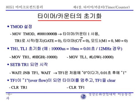 Ppt 8051 마이크로컨트롤러 제 4 장 타이머 카운터 Timer Counter Powerpoint Presentation Id 1422277