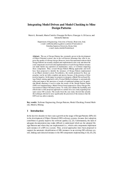 Pdf Integrating Model Driven And Model Checking To Mine Design