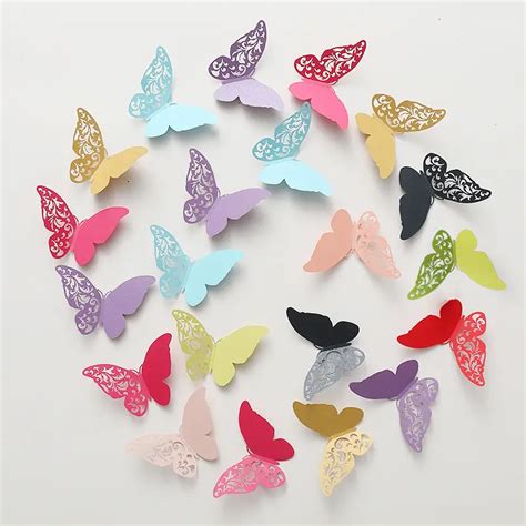 Decorative Hollow 3d Butterfly Sticker Wedding Sticker Diy Temu Norway
