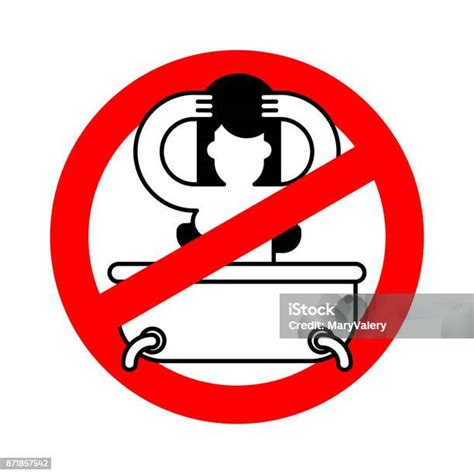 여자 목욕탕에서 중지 합니다 레드 금지 위험 기호입니다 금지 워시 벡터 일러스트 레이 션 금지됨에 대한 스톡 벡터 아트 및 기타 이미지 Istock