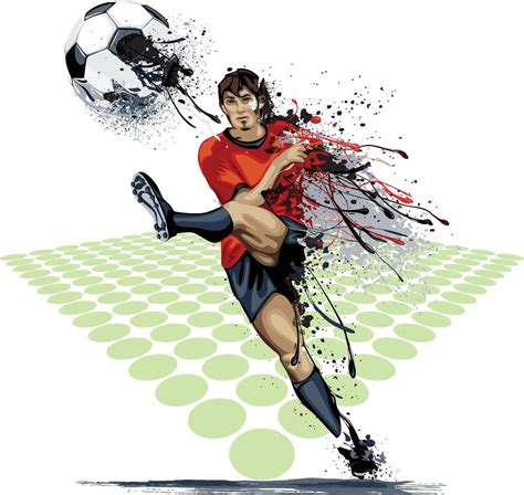 Soccer Player Kicking Ball Vector 39614627 Vector Art At Vecteezy