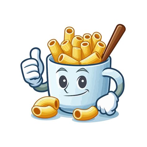 Premium Vector Cup Of Macaroni Mascot Character Giving Thumb Up