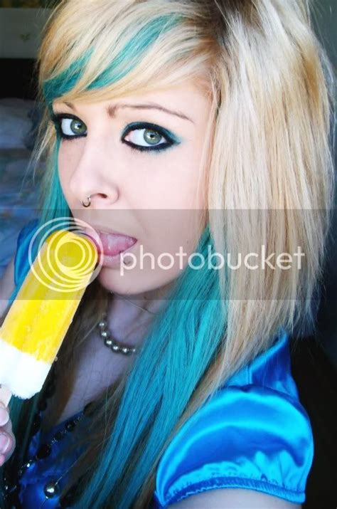 Blonde Blue Emo Scene Hair Style For Girls Photo By Bibi Barbaric