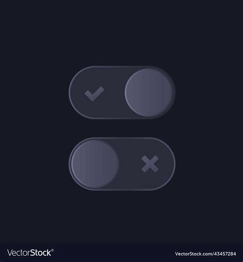Toggle Switch Buttons On And Off Dark Design Vector Image