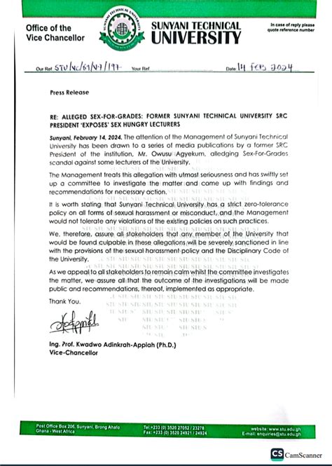 Stu Investigates Sex For Grades Allegations Against Some Lecturers