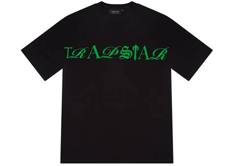 Trapstar Script Tee Black Green Men S Ss23 Us