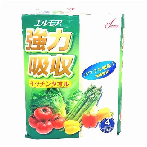 カミ商事 エルモア 強力吸収キッチンタオル 4ロール ネットスーパー｜トキハオンラインショップ
