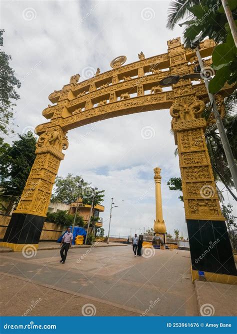 Chaitya Bhoomi Dwar At Dadar Chowpatty Beach Mumbai Editorial Photo