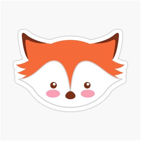 Orange Little Fox Face Sticker For Sale By Mongjeong Redbubble