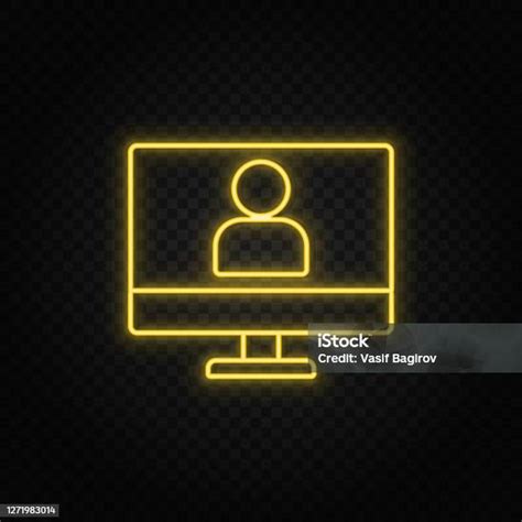 Ikon Neon Kuning Online Pendidikan Avatar Latar Belakang Transparan