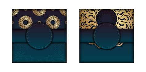 타이포그래피를 위해 준비된 고급스러운 골드 장식이 있는 그라데이션 그린 컬러의 엽서 템플릿 0명에 대한 스톡 벡터 아트 및 기타 이미지 Istock