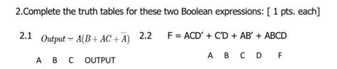 Solved 1 Write The Boolean Expression For The Two Ttl Logic