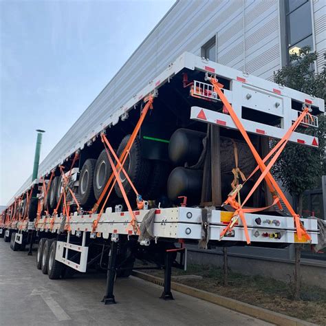 Vehicle Master 3 Axle 40FT 45FT Flatbed Semi Trailer For Container