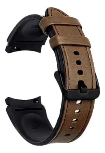 Pulseira De Couro Para Galaxy Watch 4 5 6 40mm 44mm Cor Marrom