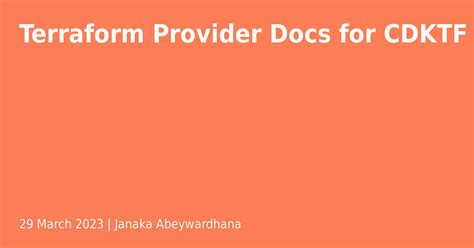 TF Provider Docs Converted To CDKTF TypeScript Python Etc CDK For