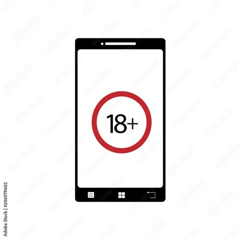 Illustration Of Mobil Phone Porn Icon Vector Silhouette On White Background Symbol Of