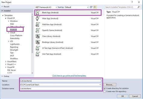 Xamarin Android Create Android Simple List View App