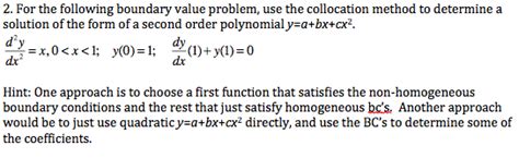 For The Following Boundary Value Problem Use The Chegg Com