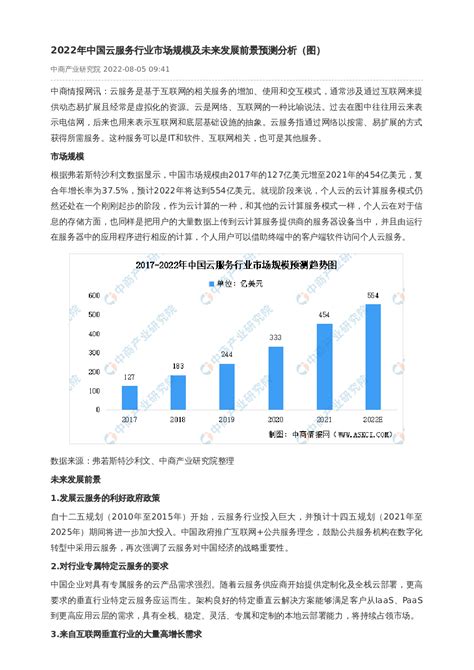 2022年中国云服务行业市场规模及未来发展前景预测分析（图）